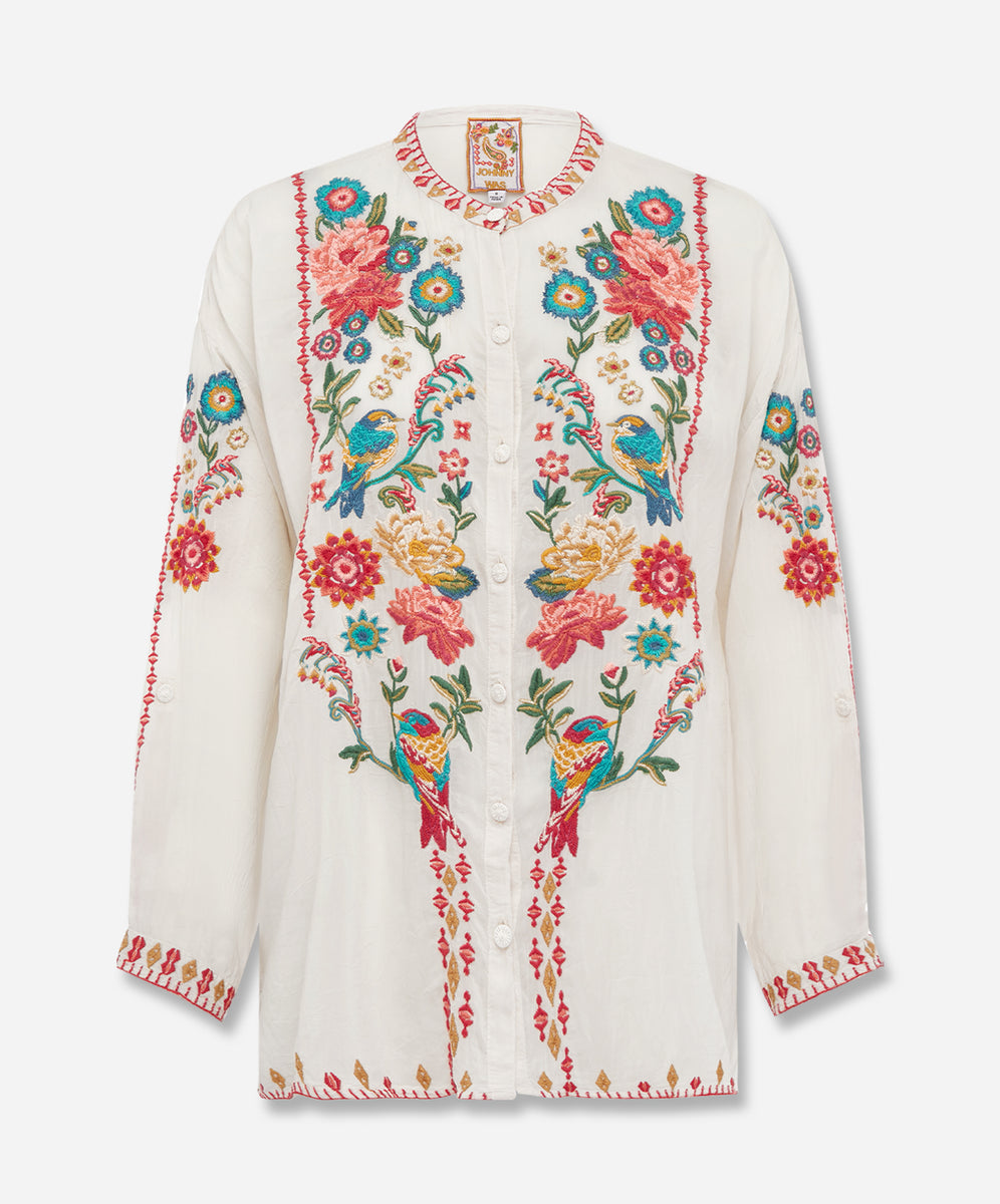 The Audrey Mandarin Collar Shirt | The Forme